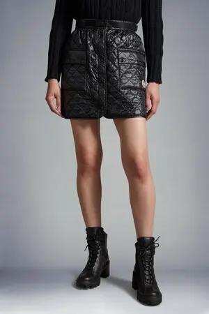 Moncler Quilted Belted Mini Skirt