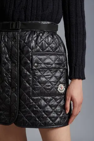 Moncler Quilted Belted Mini Skirt