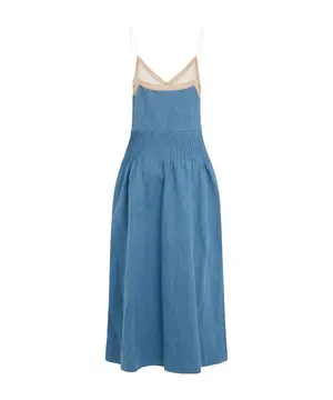 Gabriela Hearst Susso" Suspenders Dress With Lace Insert