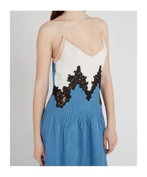 Gabriela Hearst Susso" Suspenders Dress With Lace Insert