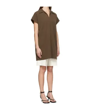 SYSTEM Collared V-neck Mini Dress