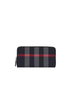Burberry Check Zip Wallet - Black