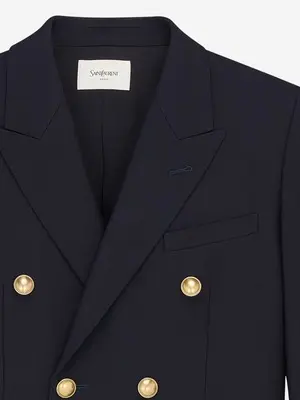 Saint Laurent Wool Gabardine Double-breasted Jacket