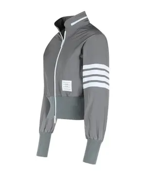 Thom Browne Zip-up Hooded Jacket With Signature Stripes