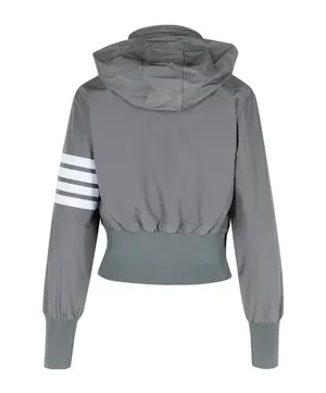 Thom Browne Zip-up Hooded Jacket With Signature Stripes