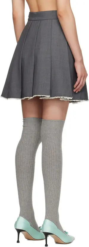 SHUSHU/TONG Pleated Twill Mini Skirt