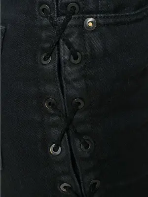 BEN TAVERNITI UNRAVEL PROJECT Lace-up Denim Skirt