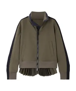 Sacai Zip-up Jacket With Pleated Back