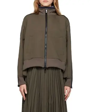 Sacai Zip-up Jacket With Pleated Back