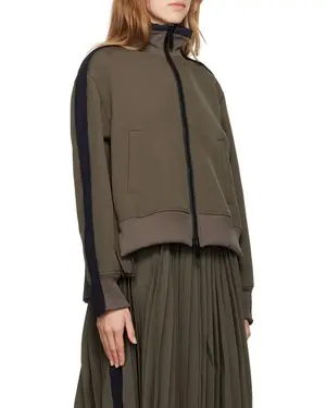 Sacai Zip-up Jacket With Pleated Back