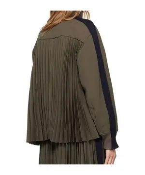 Sacai Zip-up Jacket With Pleated Back
