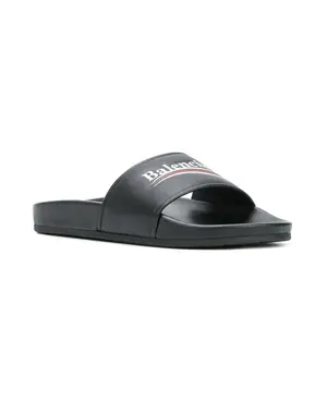 Balenciaga Logo Embossed Pull-on Sandals