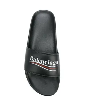 Balenciaga Logo Embossed Pull-on Sandals