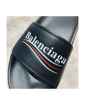 Balenciaga Logo Embossed Pull-on Sandals