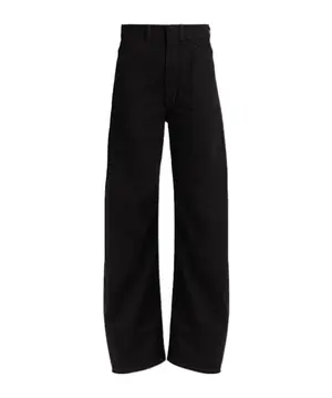 LEMAIRE High Waist Curved Cotton Pants - Black