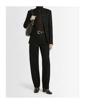 LEMAIRE High Waist Curved Cotton Pants - Black