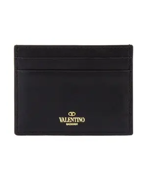 Valentino Garavani Rockstud Logo Printed Cardholder