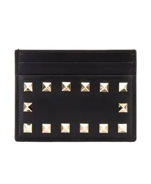 Valentino Garavani Rockstud Logo Printed Cardholder