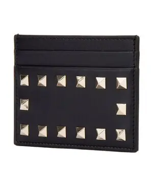 Valentino Garavani Rockstud Logo Printed Cardholder