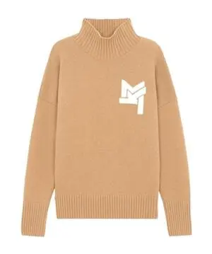 Maison Kitsuné High-necked Wool Pullover With Inlaid Logo
