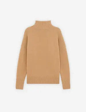 Maison Kitsuné High-necked Wool Pullover With Inlaid Logo