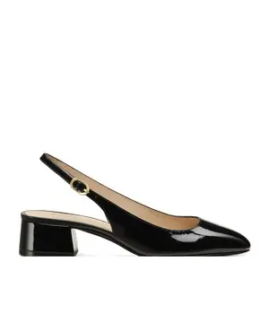 STUART WEITZMAN Maeve Slingback 35 Block Heel - Black