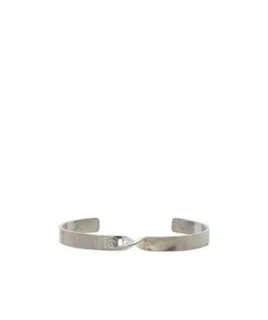 MAISON MARGIELA Logo Engraved Twisted Bracelet - Gray