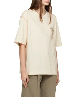 AMI Paris Crystal De Coeur-embroidery T-shirt