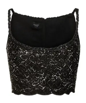 Giambattista Valli Sequined Tweed Crop Top