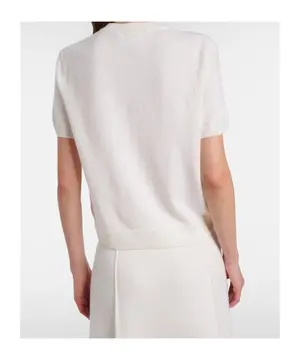 LISA YANG Short-sleeved Knitted Cardigan - White