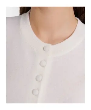 LISA YANG Short-sleeved Knitted Cardigan - White