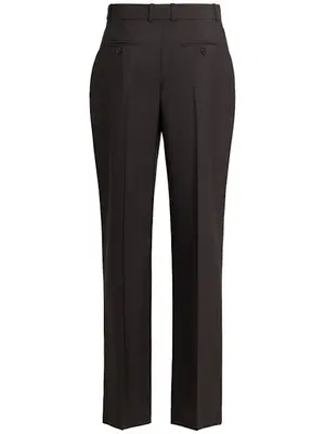 THE ROW Mikkela Wool Blend Tailored Trousers - Black