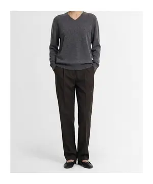 THE ROW Mikkela Wool Blend Tailored Trousers - Black
