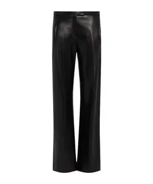 Khaite Miles Straight Leg Leather Pants - Black
