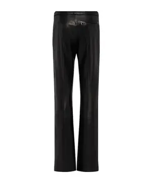 Khaite Miles Straight Leg Leather Pants - Black