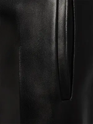 Khaite Miles Straight Leg Leather Pants - Black