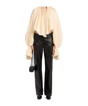 Khaite Miles Straight Leg Leather Pants - Black