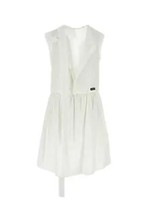 Miu Miu Logo Patch Sleeveless Dress