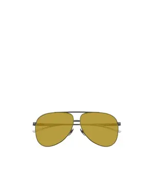 Gucci Aviator Sunglasses With Temple Logo Details - Ruthenium