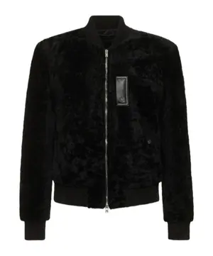 Amiri Fur Bomber Jacket With Zip Front