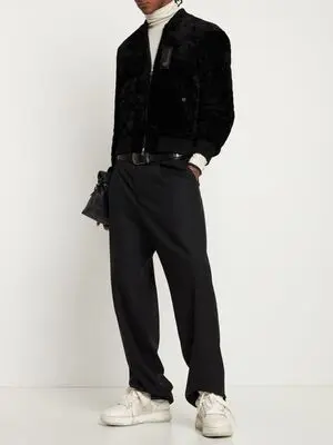 Amiri Fur Bomber Jacket With Zip Front
