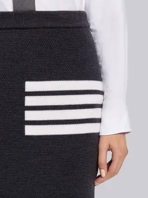 Thom Browne 4-bar Fitted Knit Skirt