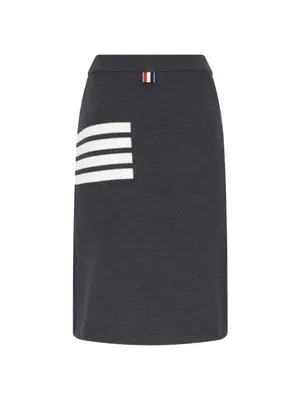 Thom Browne 4-bar Fitted Knit Skirt