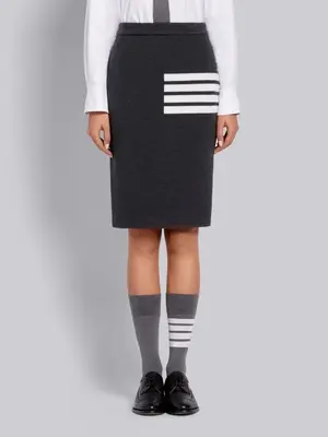 Thom Browne 4-bar Fitted Knit Skirt