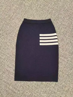 Thom Browne 4-bar Fitted Knit Skirt