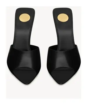 Saint Laurent Romy Mules In Smooth Leather - Black