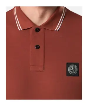 Stone Island Logo Patch Slim Polo Shirt
