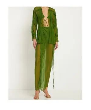 Christopher Esber Silk Chiffon Open Blouse With Tie Details