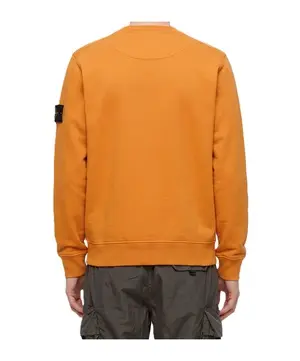 Stone Island Crewneck Sweatshirt With Appliqu - Orange