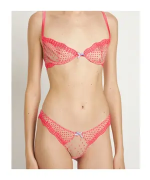 FLEUR DU MAL Dotty Demi Bra - Pink